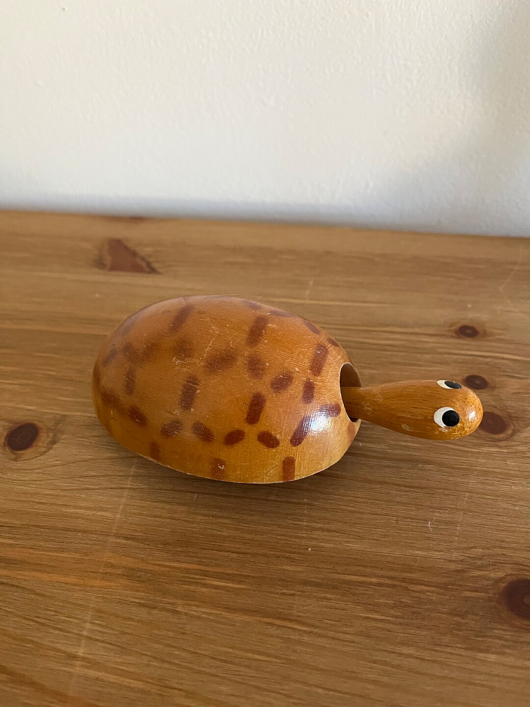 Vintage Czech Wooden Tortoise, Turtle, 1970s, Bobbing Wobbly Head Push ...