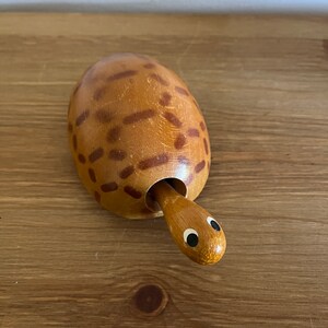 Vintage Czech Wooden Tortoise, Turtle, 1970s, Bobbing Wobbly Head Push ...