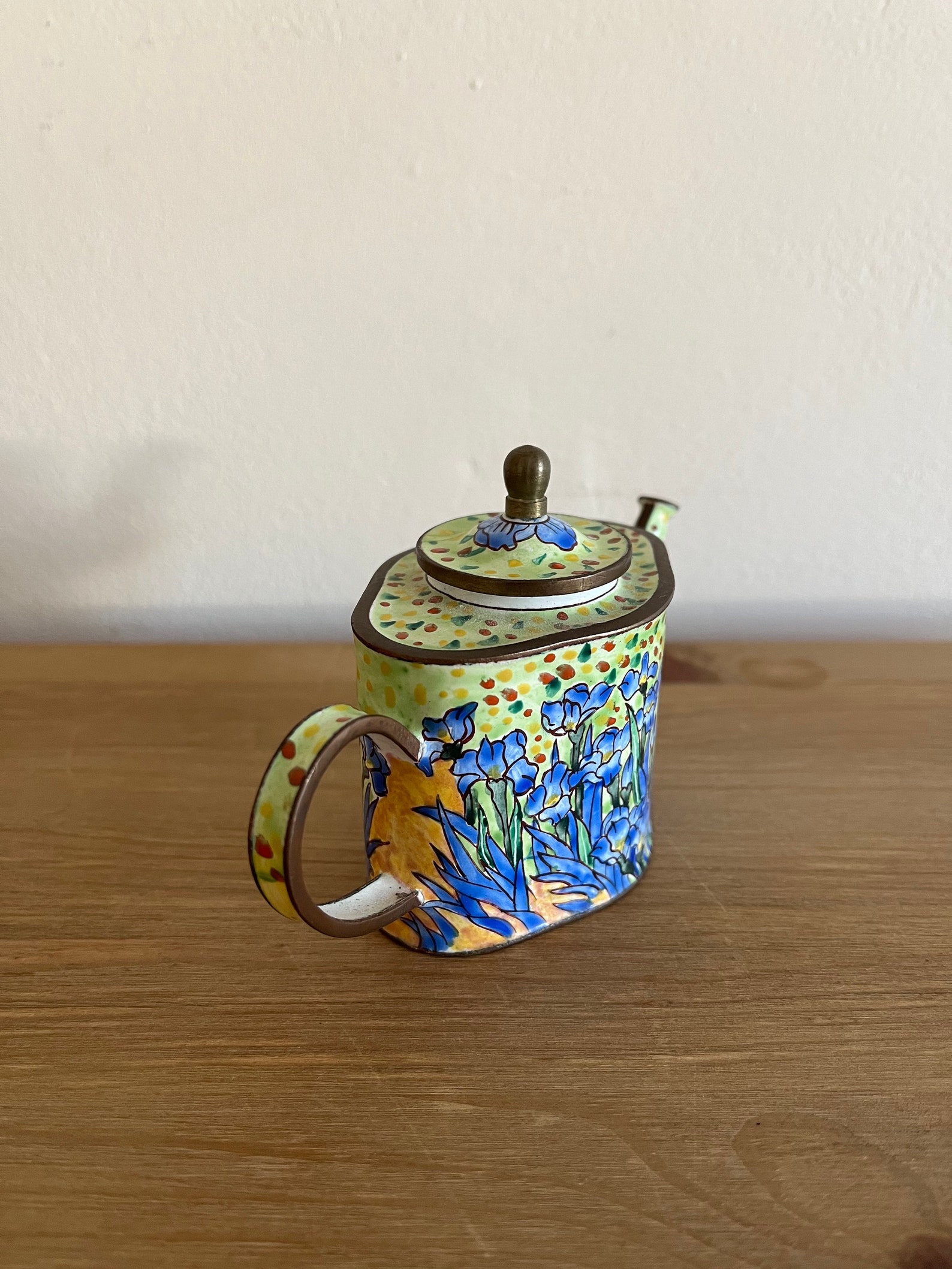 Trade Aid, Vincent Van Gogh Iris Blue Yellow Green Miniature Enamel ...