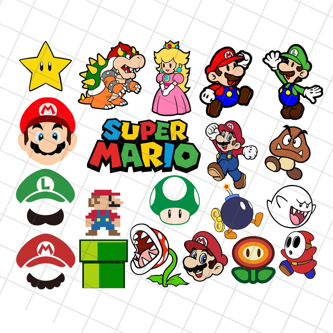 Mario-Svg-Dateien Super Mario Dxf Mario Bros Clipart - Etsy.de