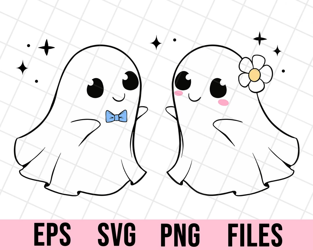 Cute Ghosts Svg, Clipart, Halloween Gender Reveal Svg, Png Eps Files ...