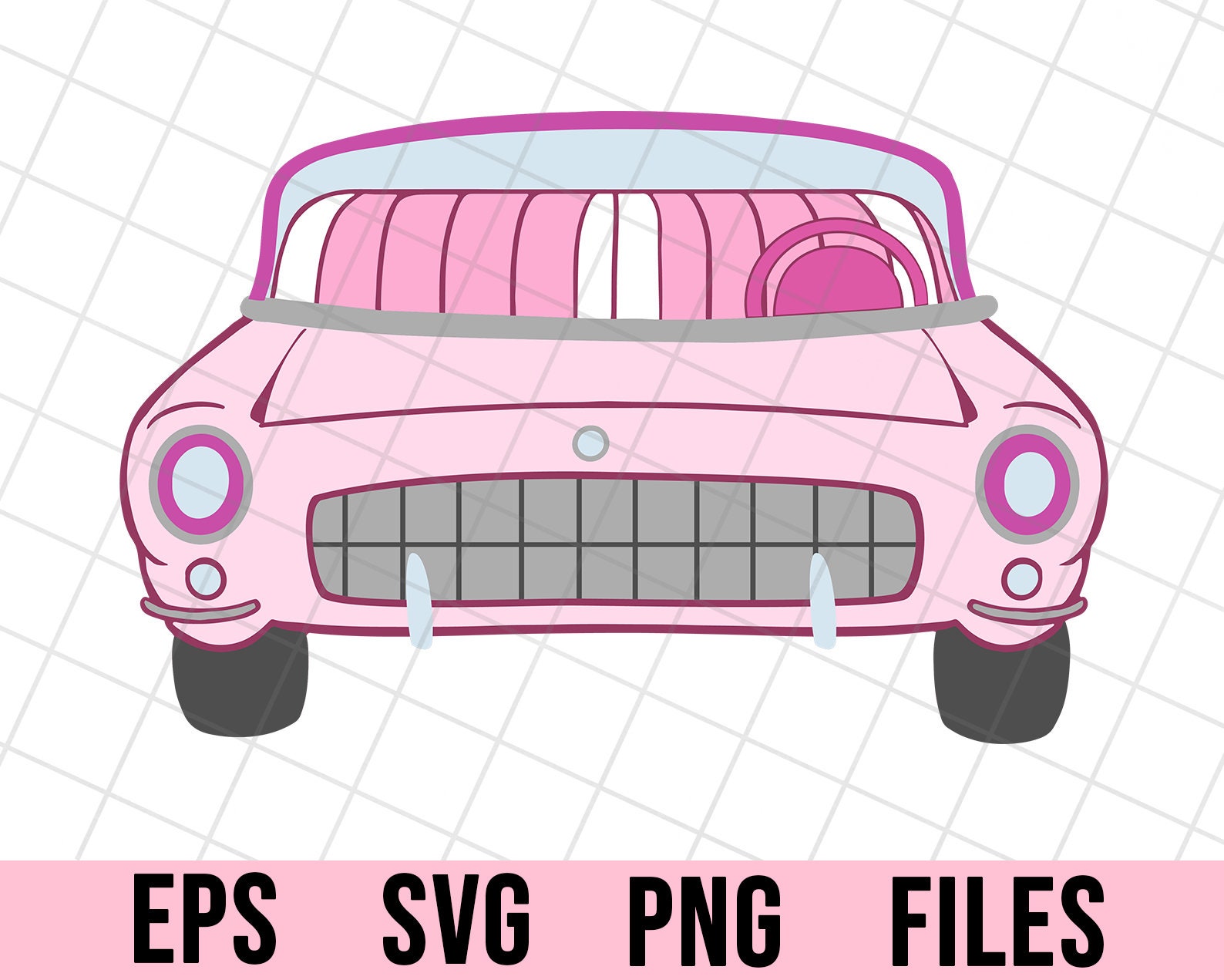 Pink Car Svg, Pink Convertible Car Svg, Pink Doll Car Svg, Eps, Png ...