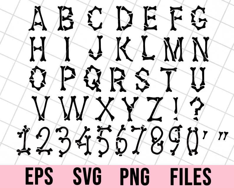 Halloween Font SVG, Skeleton Letters Svg, Bones Font Svg, Halloween ...