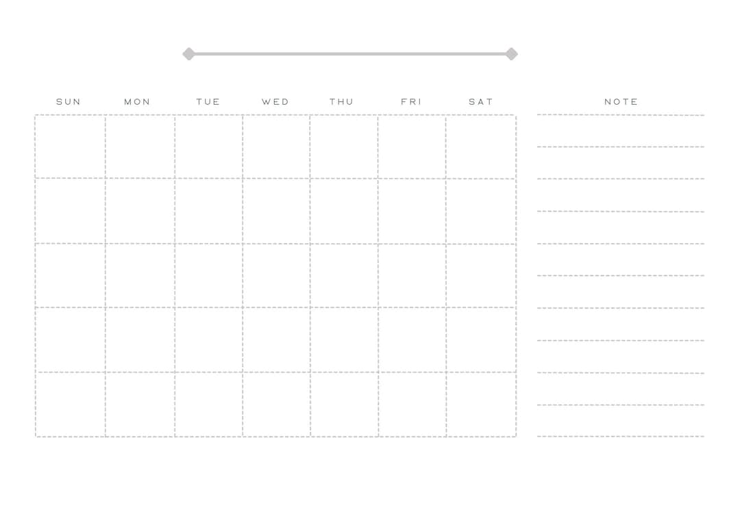 White, Plan, Simple Monthly Calendar - Etsy