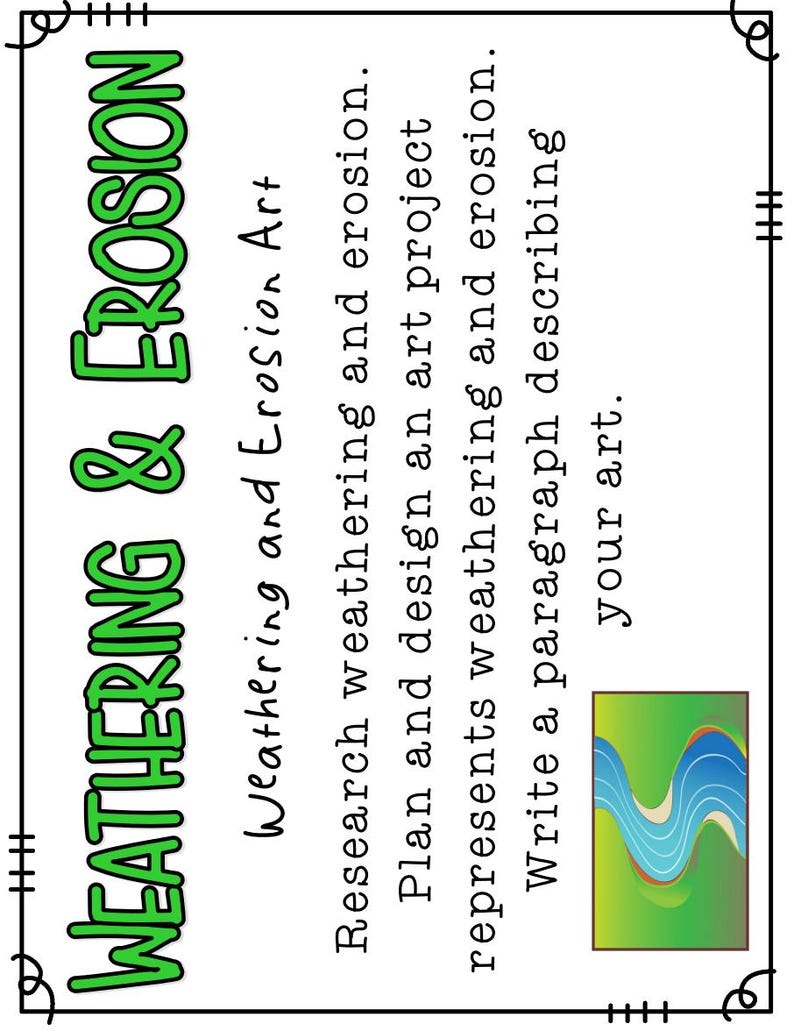 Weathering and Erosion Choice Board Activities - Etsy
