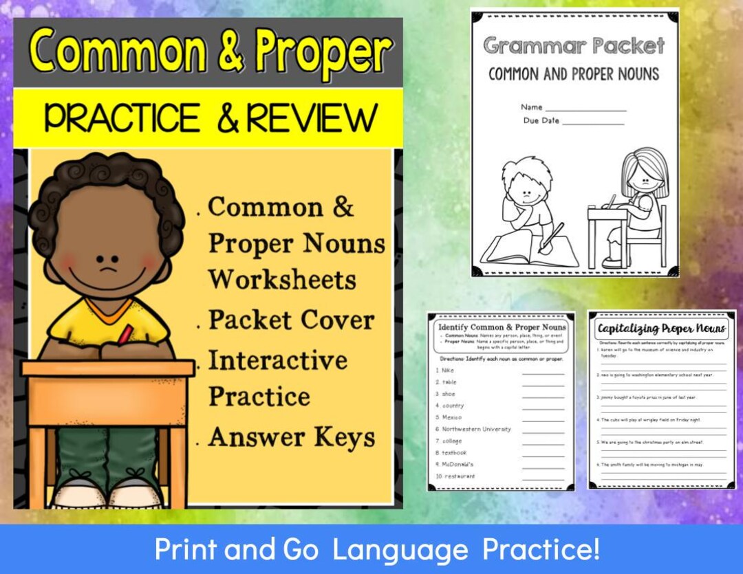 Common and Proper Nouns Practice - Etsy