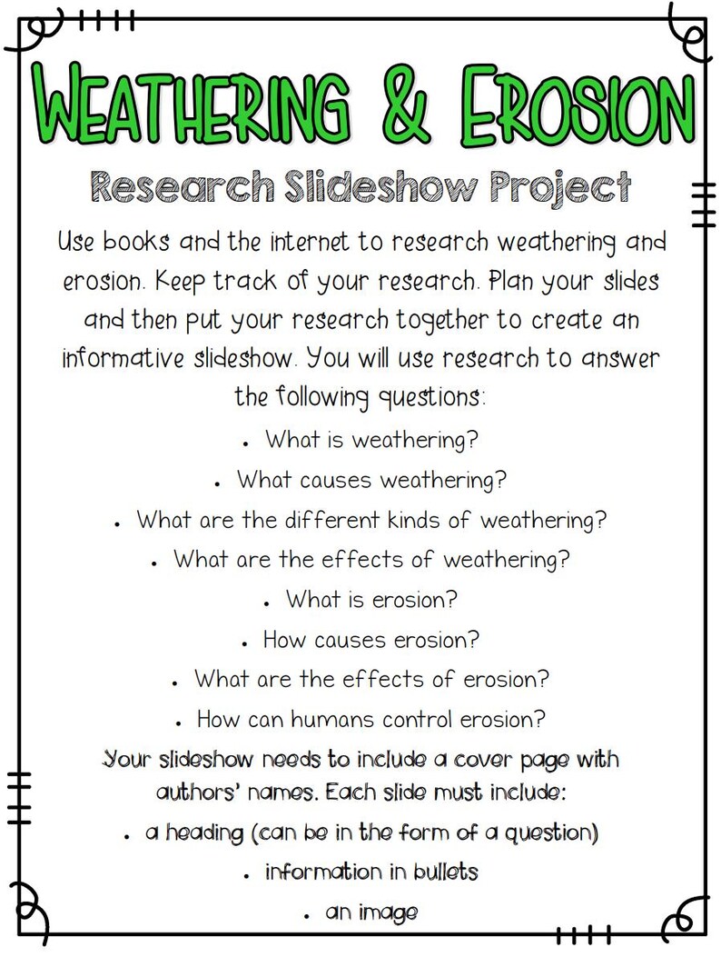 Weathering and Erosion Choice Board Activities - Etsy