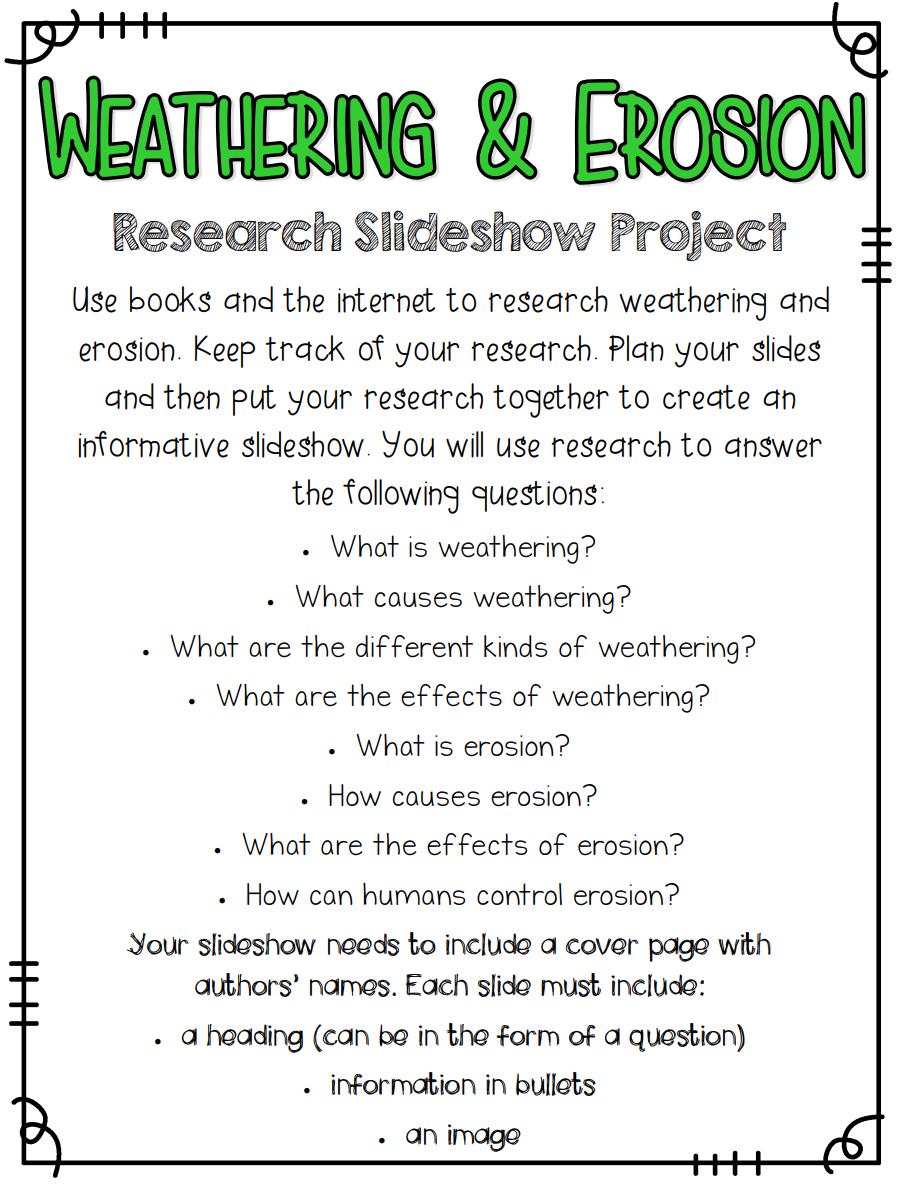 Weathering and Erosion Choice Board Activities - Etsy