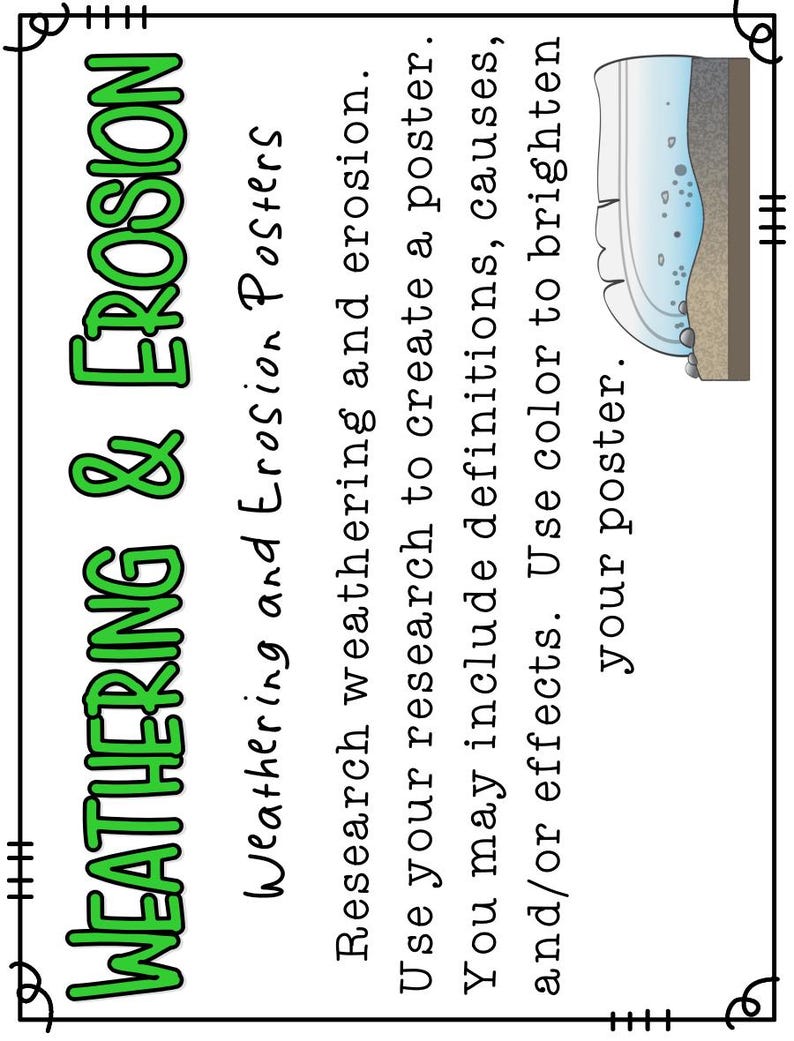 Weathering and Erosion Choice Board Activities - Etsy