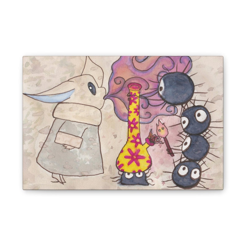 Baby Yoda X Soot Sprites zen Inspired Stoner Art by Bryann Lea a Rip in ...