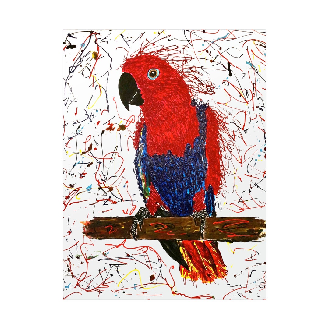 Rolled Poster Peggy the Hen Eclectus - Etsy
