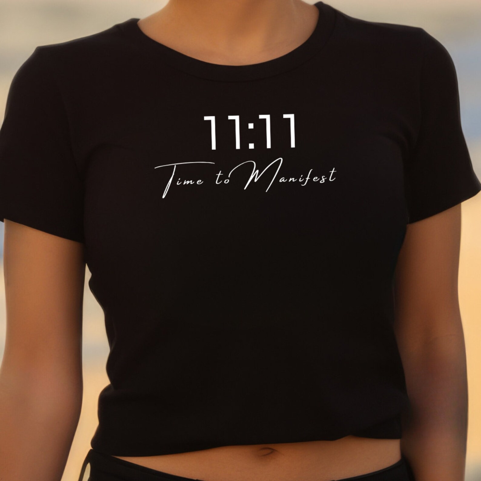 11:11 Time to MANIFEST CROP TOP, Inspiring Quote Women Summer Wear Yoga ...