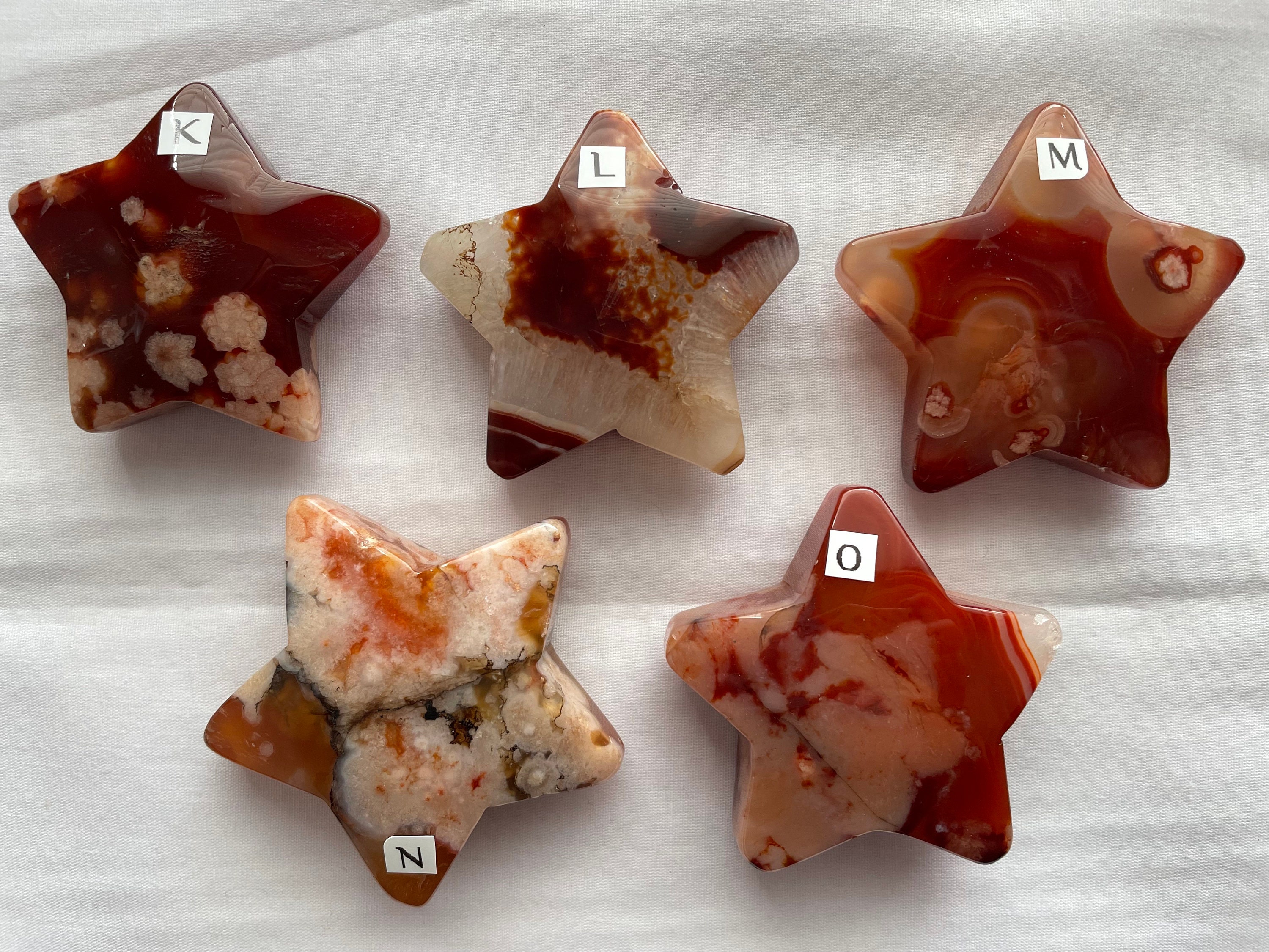 Red Flower Agate Stars! Look at the Flowers Inside!!!! Wow!!!! - Etsy