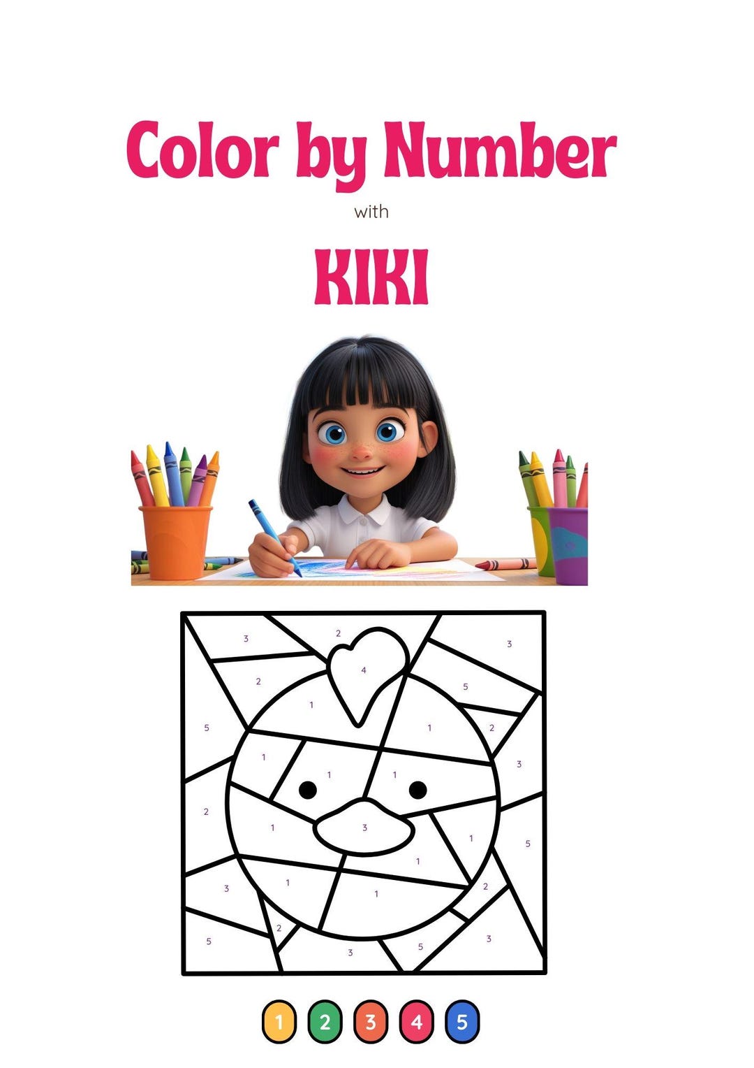 Color by Number With Kiki – Fun Learning Printable for Kids | Digital ...