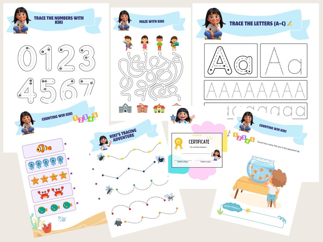Preschool Worksheets PDF | 50+ Printable Activities for Kids Ages 3-6 ...