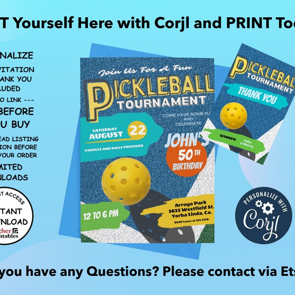 Pickleball Birthday Party Invitation - Etsy
