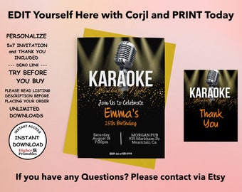 Karaoke Invitation Template - Etsy