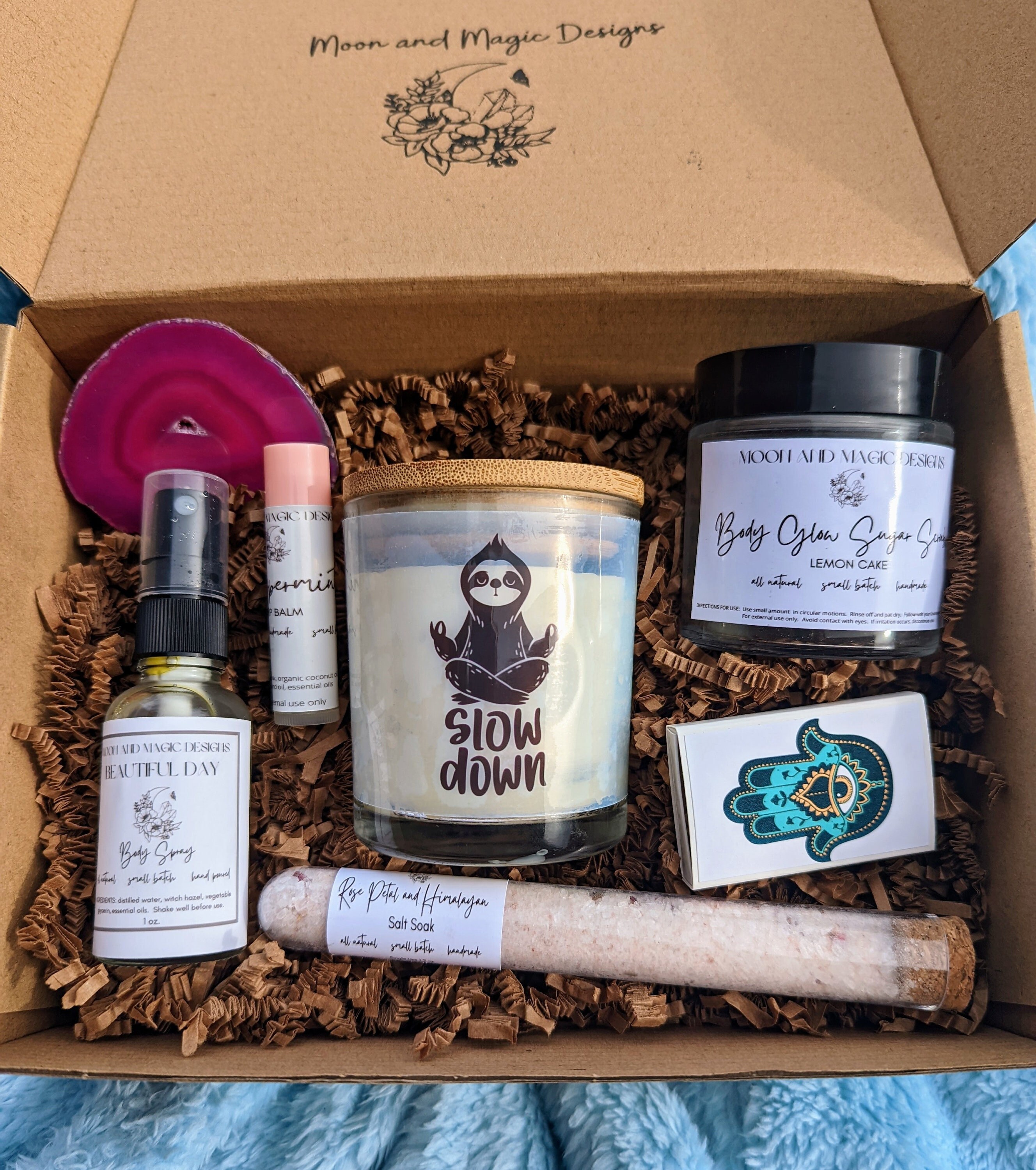 Slow Down Gift Set, Sloth Gift Box, Relaxation Box, Custom Spa Box ...