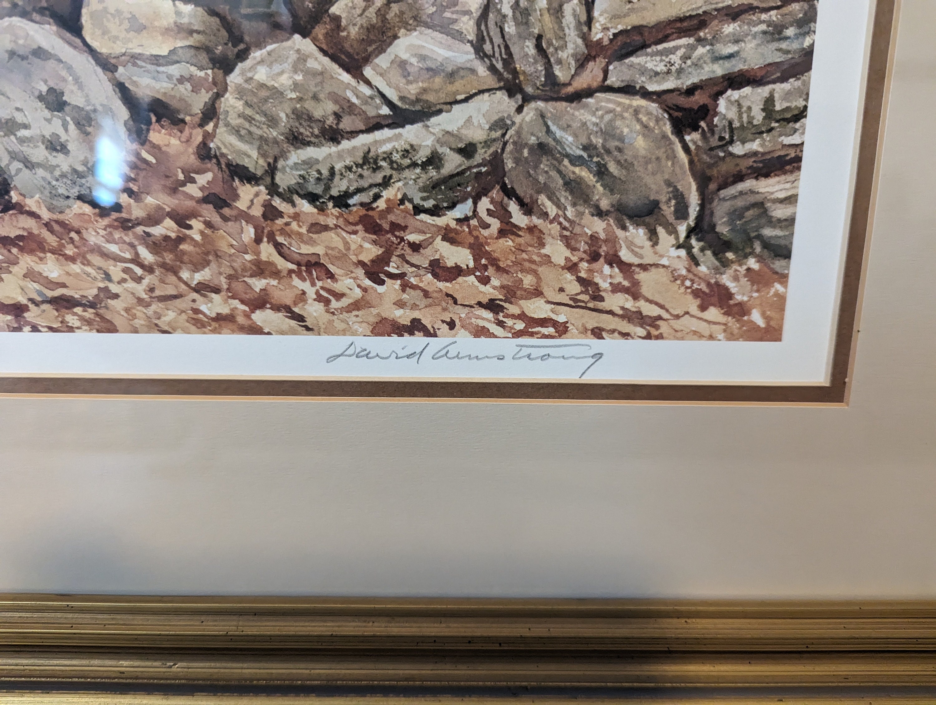 Signed David Armstrong Print: Mountain Dogwood Landscape, Framed ...