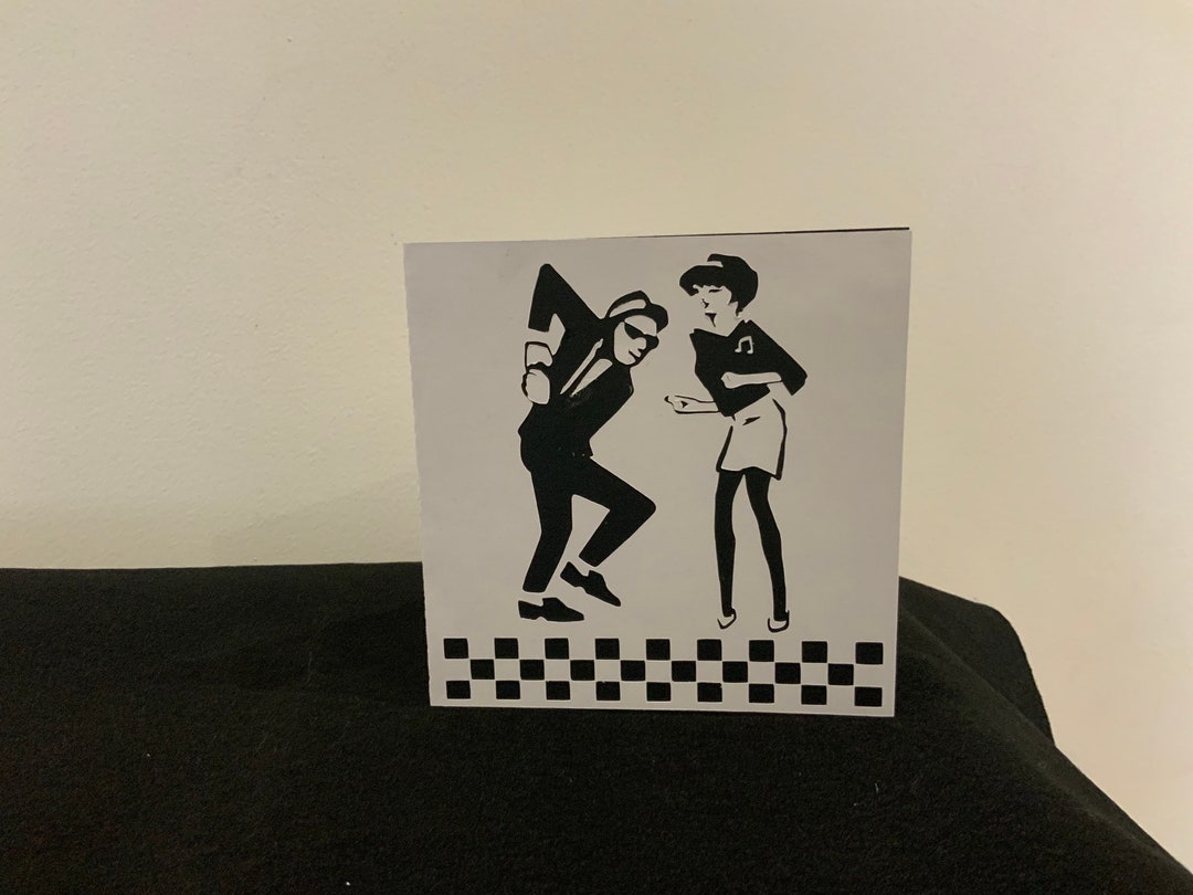 Ska Mod Two Tone Skanking Dancing Party Greetings Card SKA Two Tone Mod ...