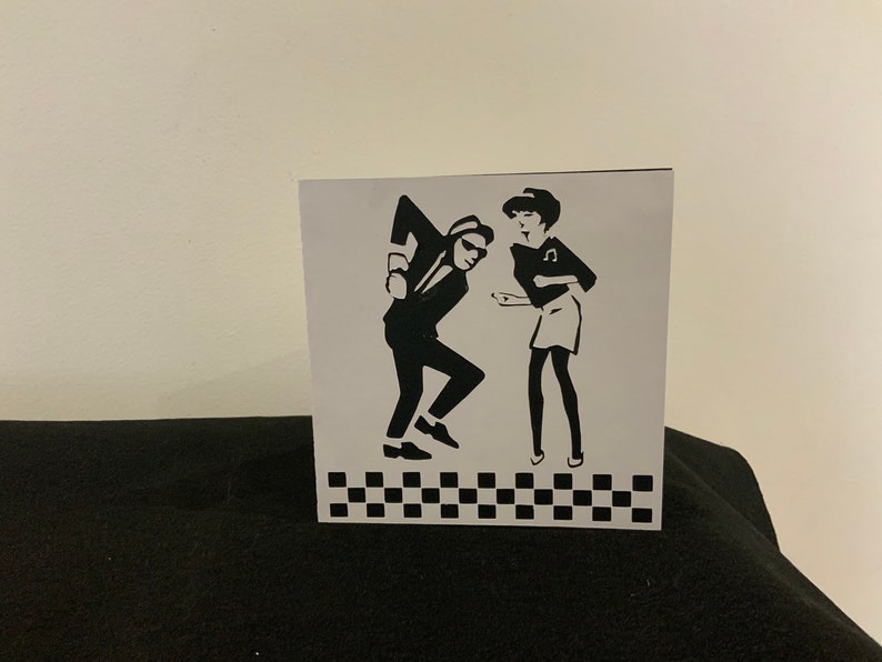 Ska Mod Two Tone Skanking Dancing Party Greetings Card SKA Two Tone Mod ...