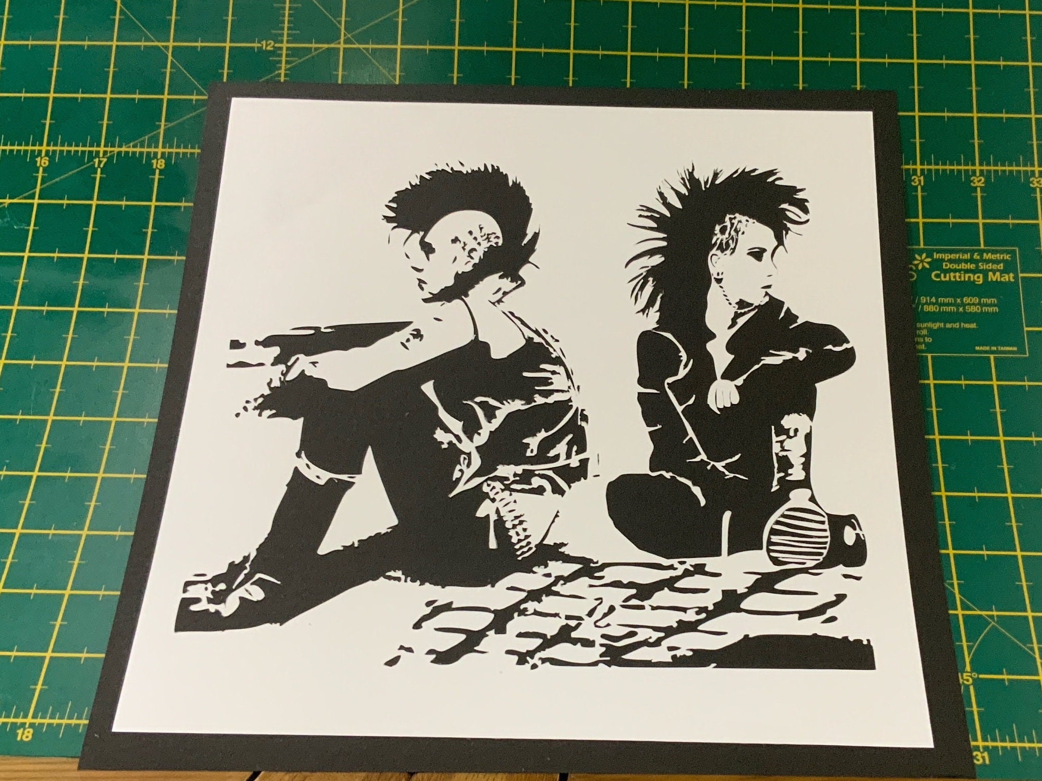 PUNK , Punk Art Black and White Paper-cut Artwork, Punk Themed , Punk ...