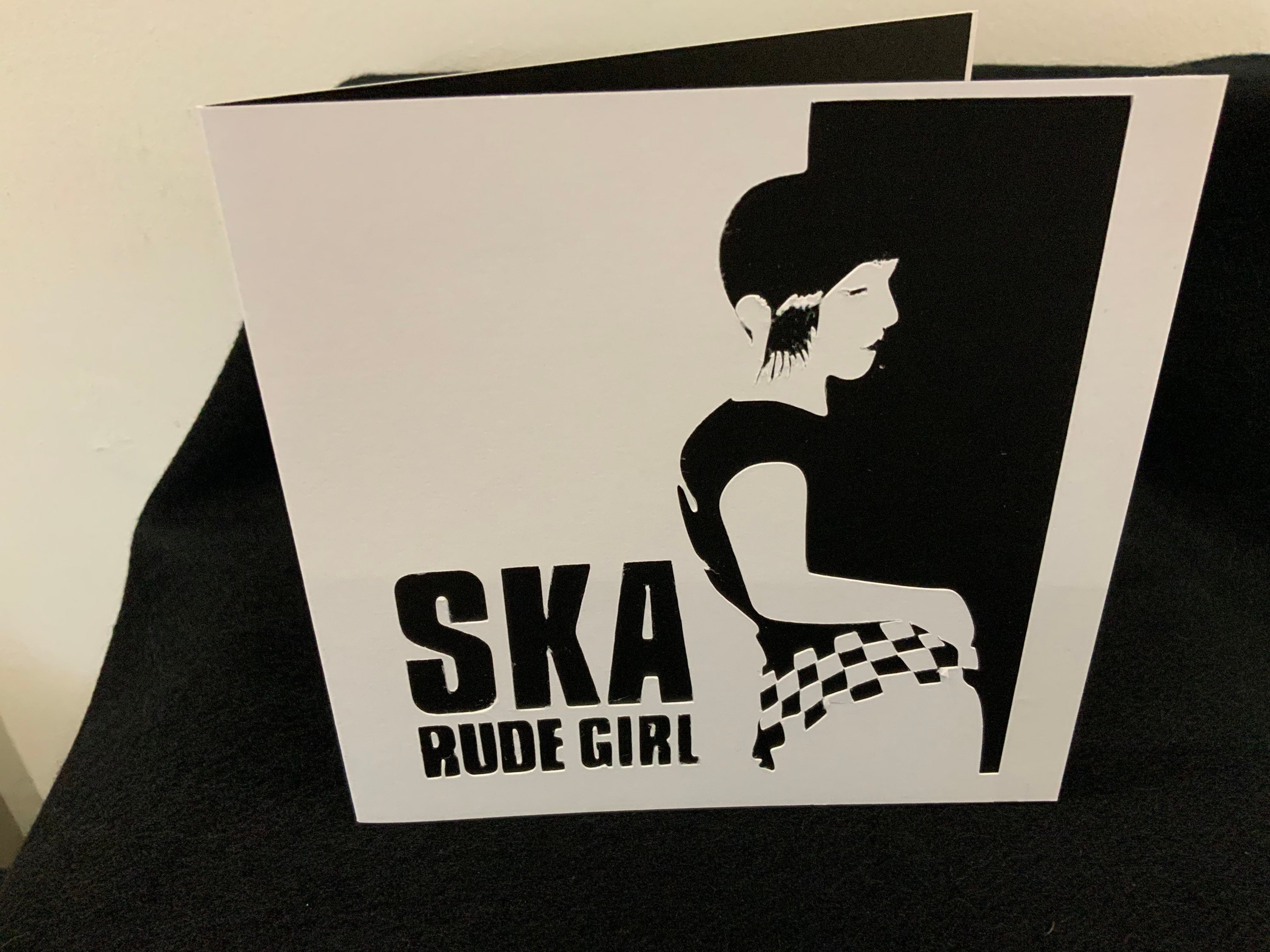 Ska-mod-two Tone Skinhead Girl-rude Girl Blank Card Black and White ...