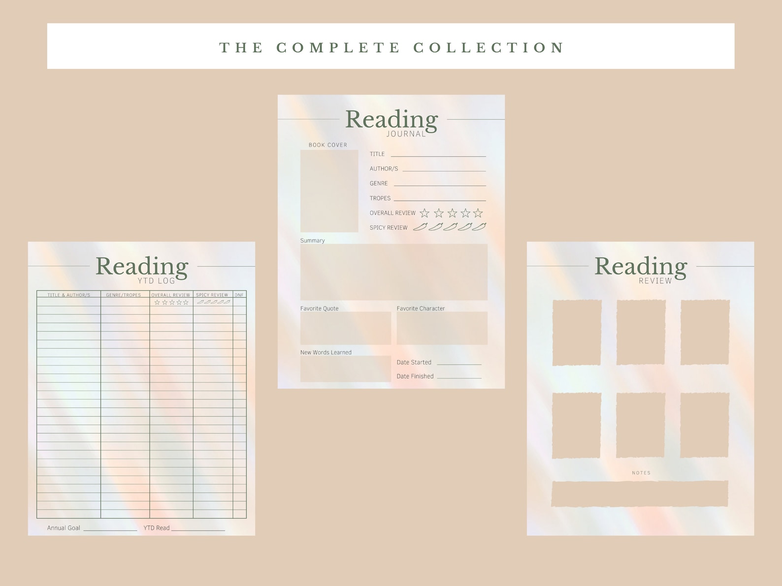 Reading Review Journal Pages - the Collection - Etsy