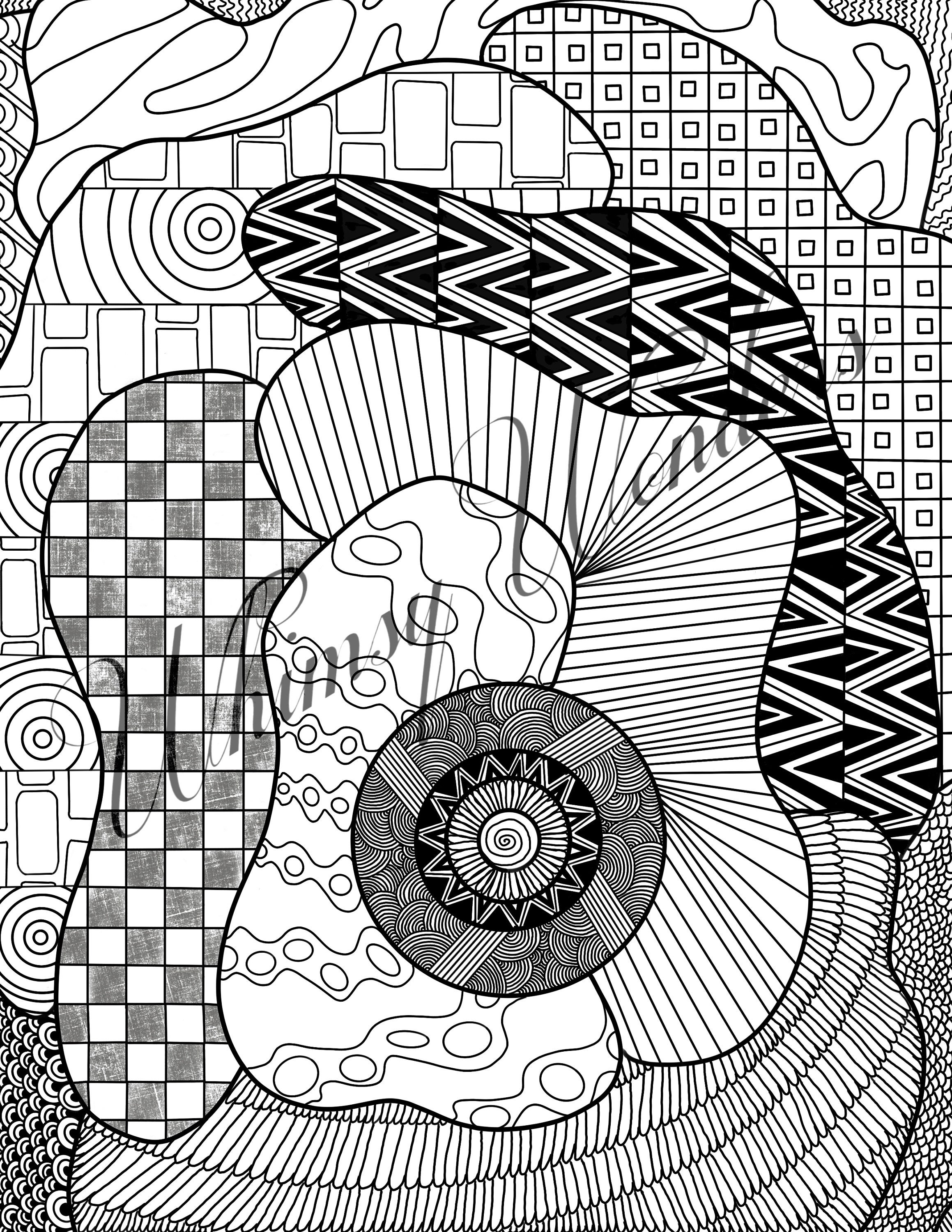 Rose Patterned Coloring Page - Etsy