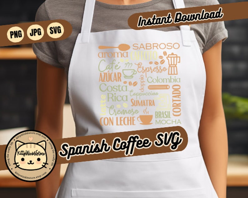 Spanish Coffee Digital File, Coffee Svg, Kitchen Decor, Spanish Phrases ...
