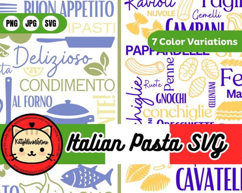Pasta Svg, Italian Kitchen Digital File, Kitchen Decor, Noodle Svg ...