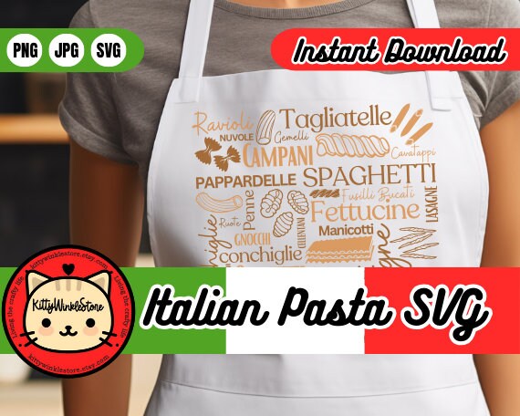 Pasta Svg, Italian Kitchen Digital File, Kitchen Decor, Noodle Svg ...