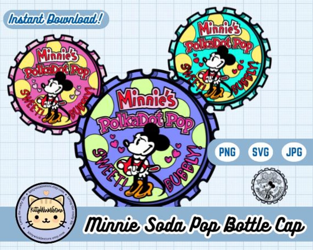 Minnie Mouse Pop Soda Cap, Soda Bottle Cap, Bottle Cap Image, Minnie ...