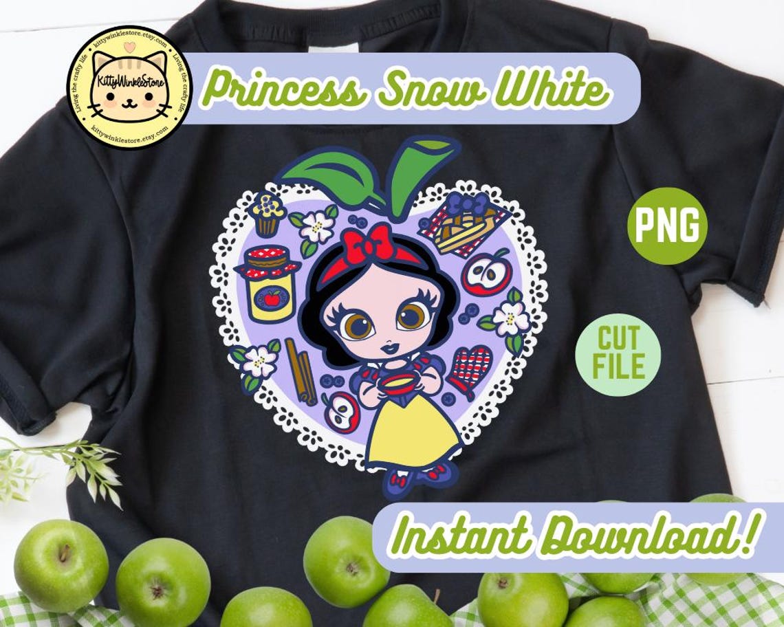 Retro Snow White Princess PNG: Classic Tee Design (digital Download) - Etsy