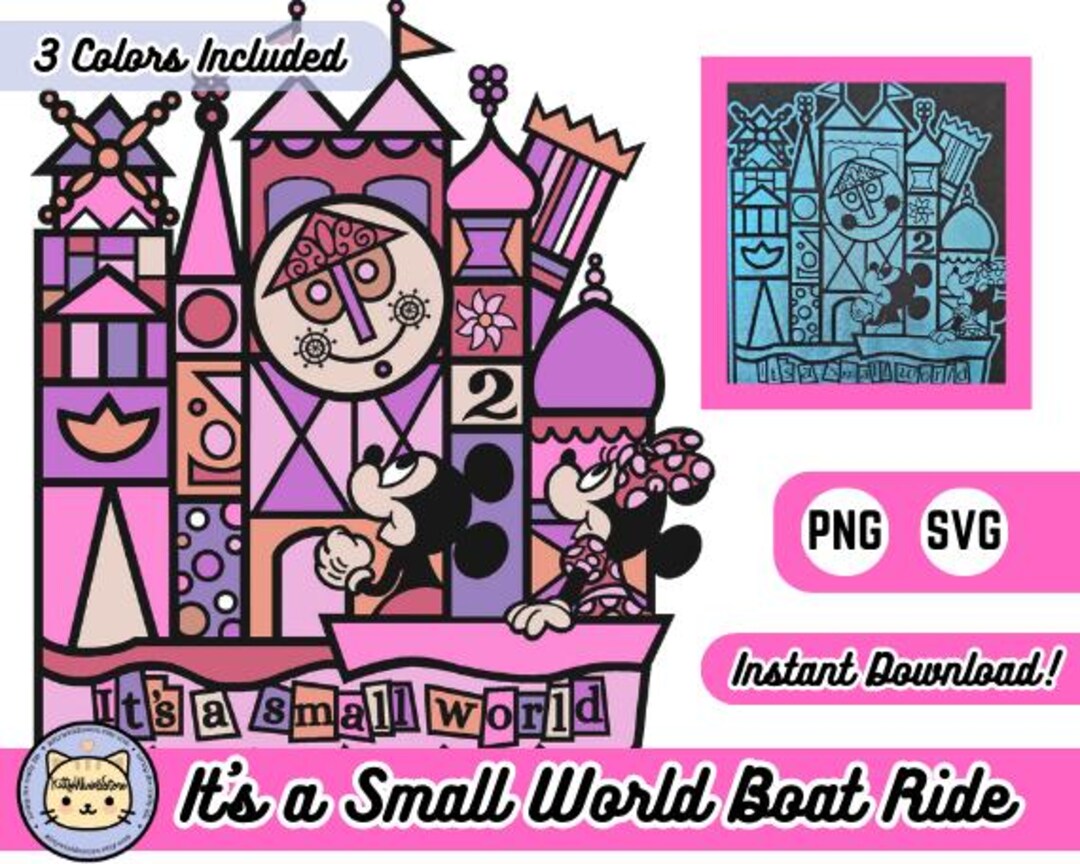 It's A Small World, Fantasyland Attraction, Small World Ride, SVG ...