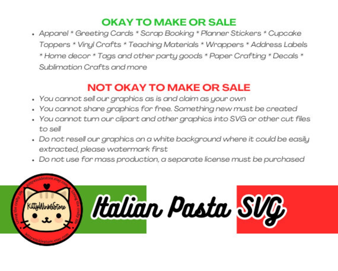 Italian Pasta SVG Bundle: Kitchen Decor Clipart, Italian Food Digital ...