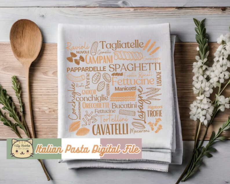 Italian Pasta SVG Bundle: Kitchen Decor Clipart, Italian Food Digital ...