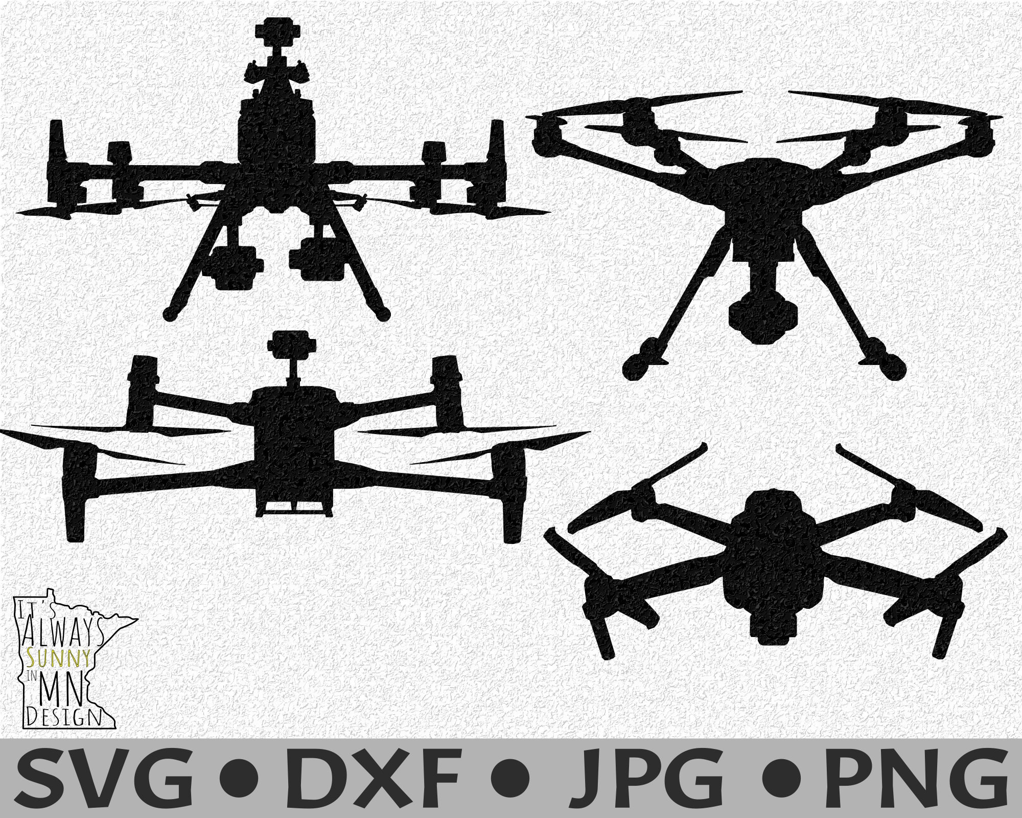 Surveillance Drone Svg Bundle Png Svg Dxf Cutting Files For Cricut