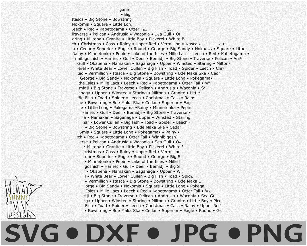 Minnesota Lakes SVG Cutting File Png Dxf Jpg Cricut - Etsy