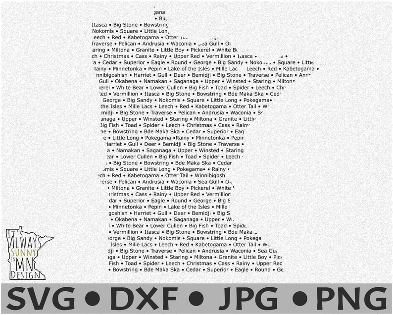 Minnesota Lakes SVG Cutting File Png Dxf Jpg Cricut - Etsy