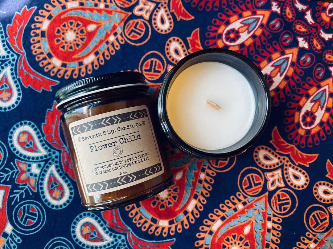 Flower Child | Floral Candle | Sunflower Candle | Handmade | Boho ...