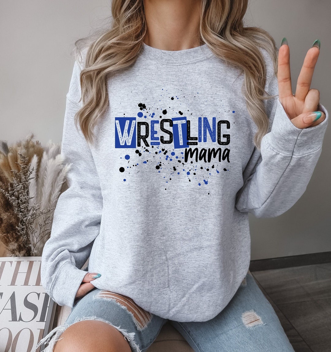 Wrestling Mama Paint Splatter Gildan Sweatshirt - Etsy
