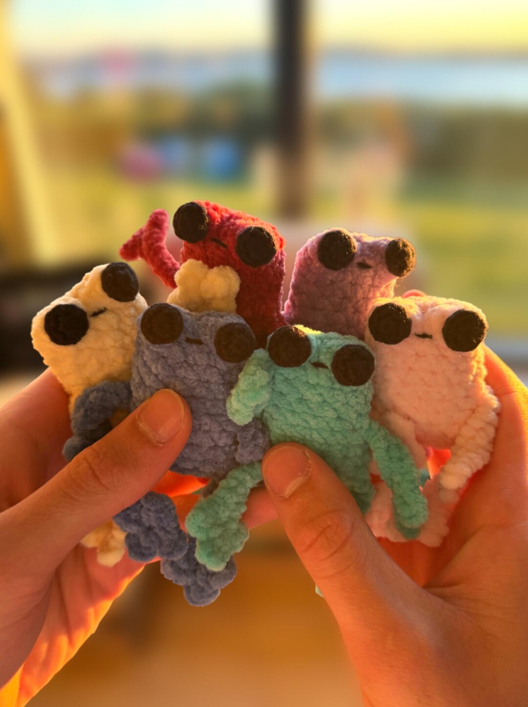 Mini Leggy Frog Plushie With Optional Keychain | Crochet Mini Frog ...