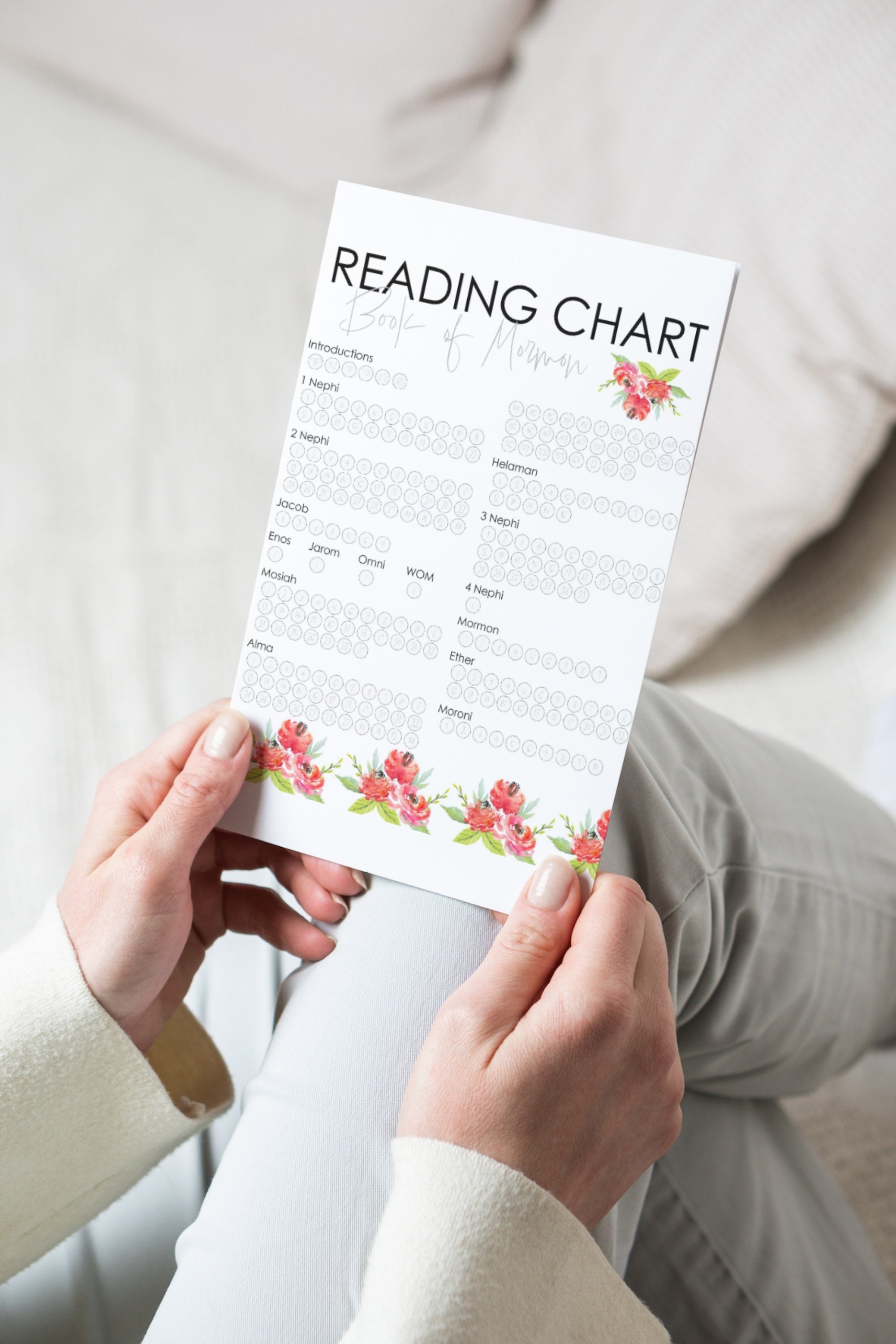 Book of Mormon, Reading Chart, Standard Works, Floral, Come Follow Me ...