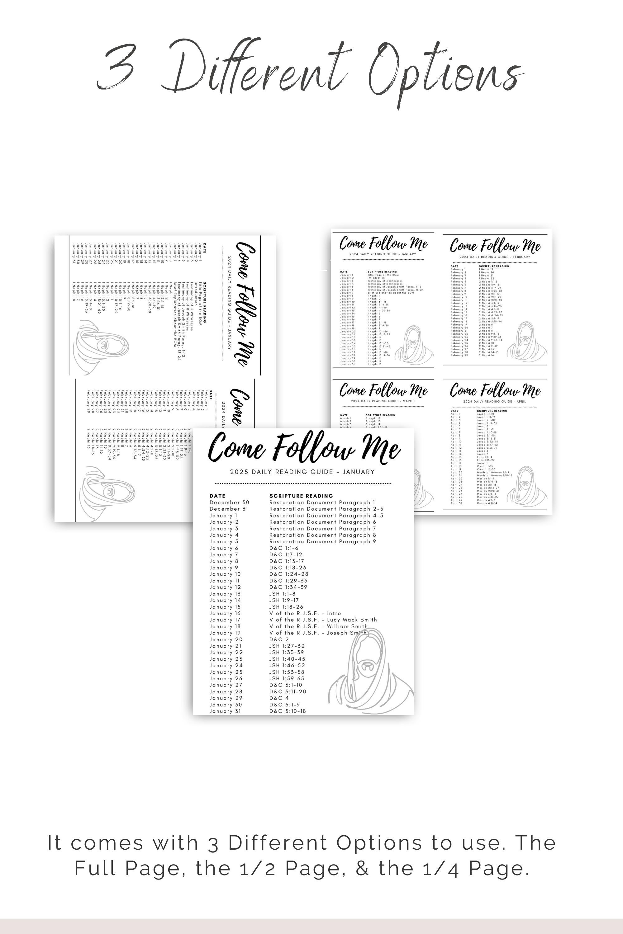 2025 Come Follow Me, Daily Reading Chart, Doctrine & Covenants Daily ...