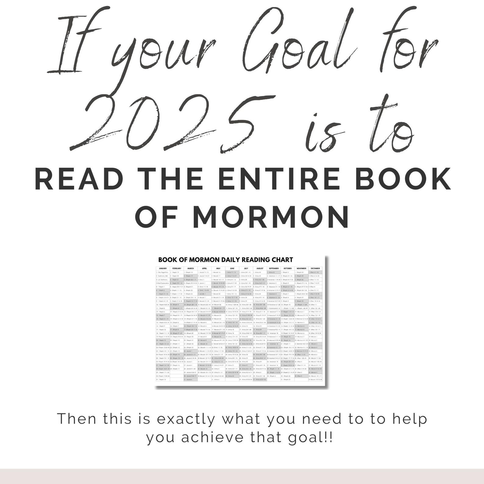 Book of Mormon Daily Reading Chart, Reading Goals, 2025, Scripture ...