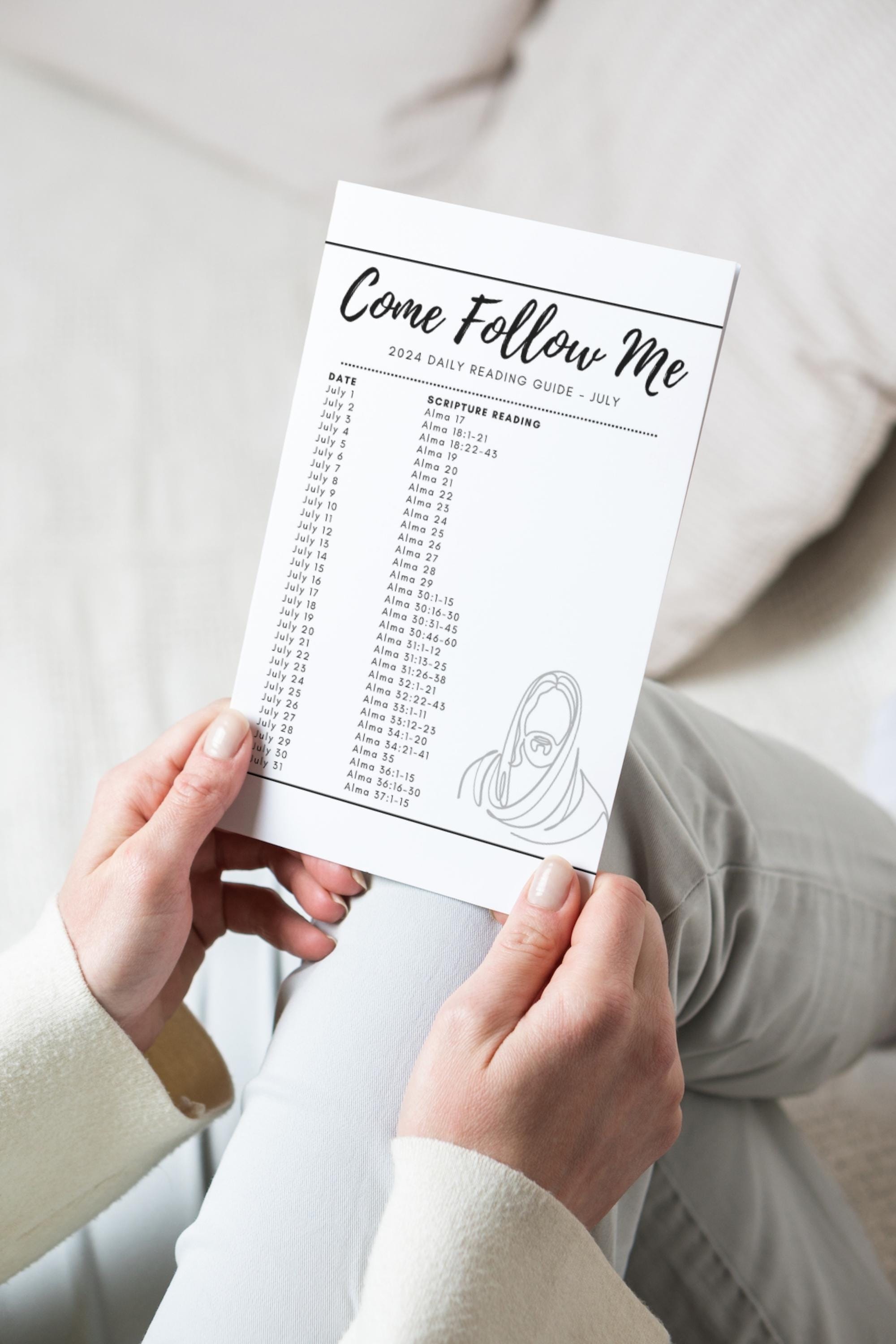 2024 Come Follow Me, Daily Reading Chart, Book of Mormon Daily Reading ...