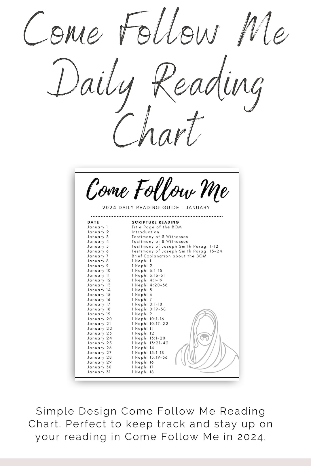 2024 Come Follow Me, Daily Reading Chart, Book of Mormon Daily Reading ...