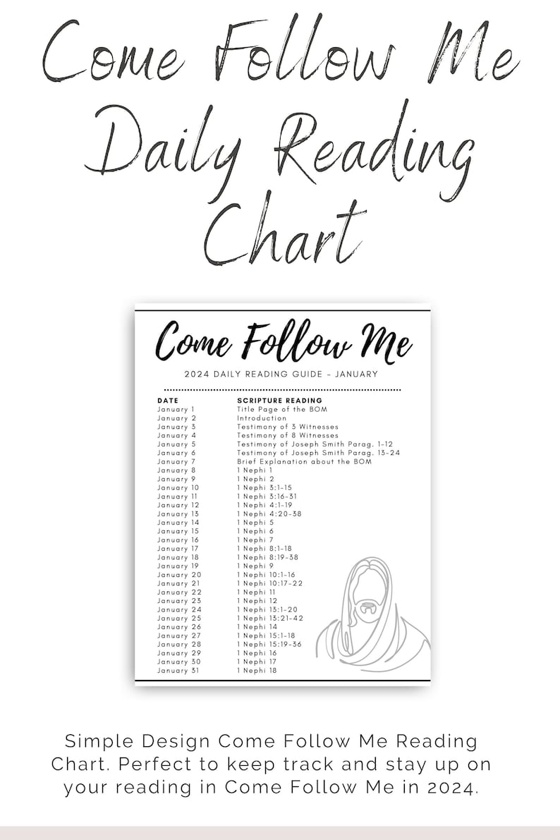 2024 Come Follow Me, Daily Reading Chart, Book of Mormon Daily Reading ...
