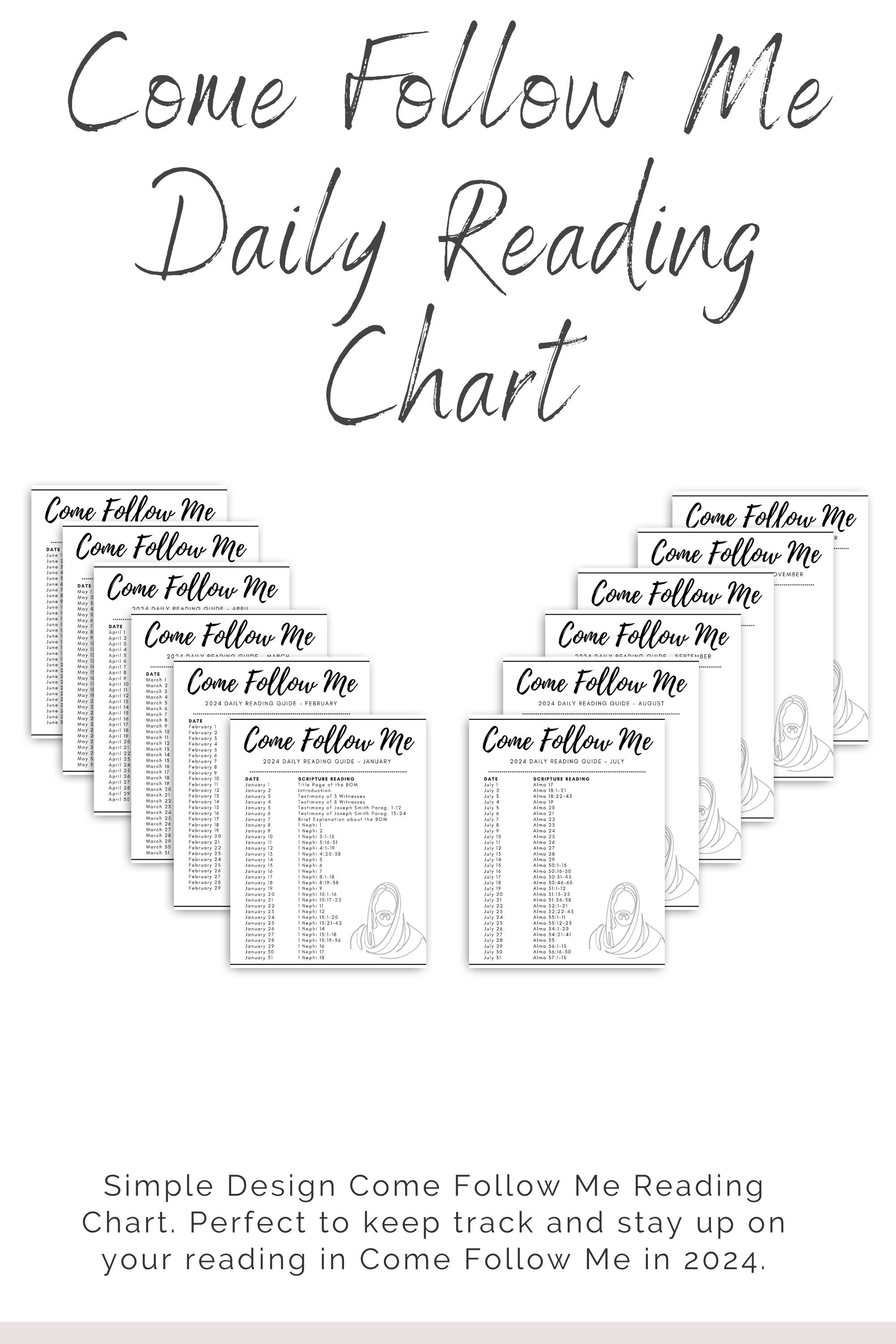 2024 Come Follow Me, Daily Reading Chart, Book of Mormon Daily Reading ...